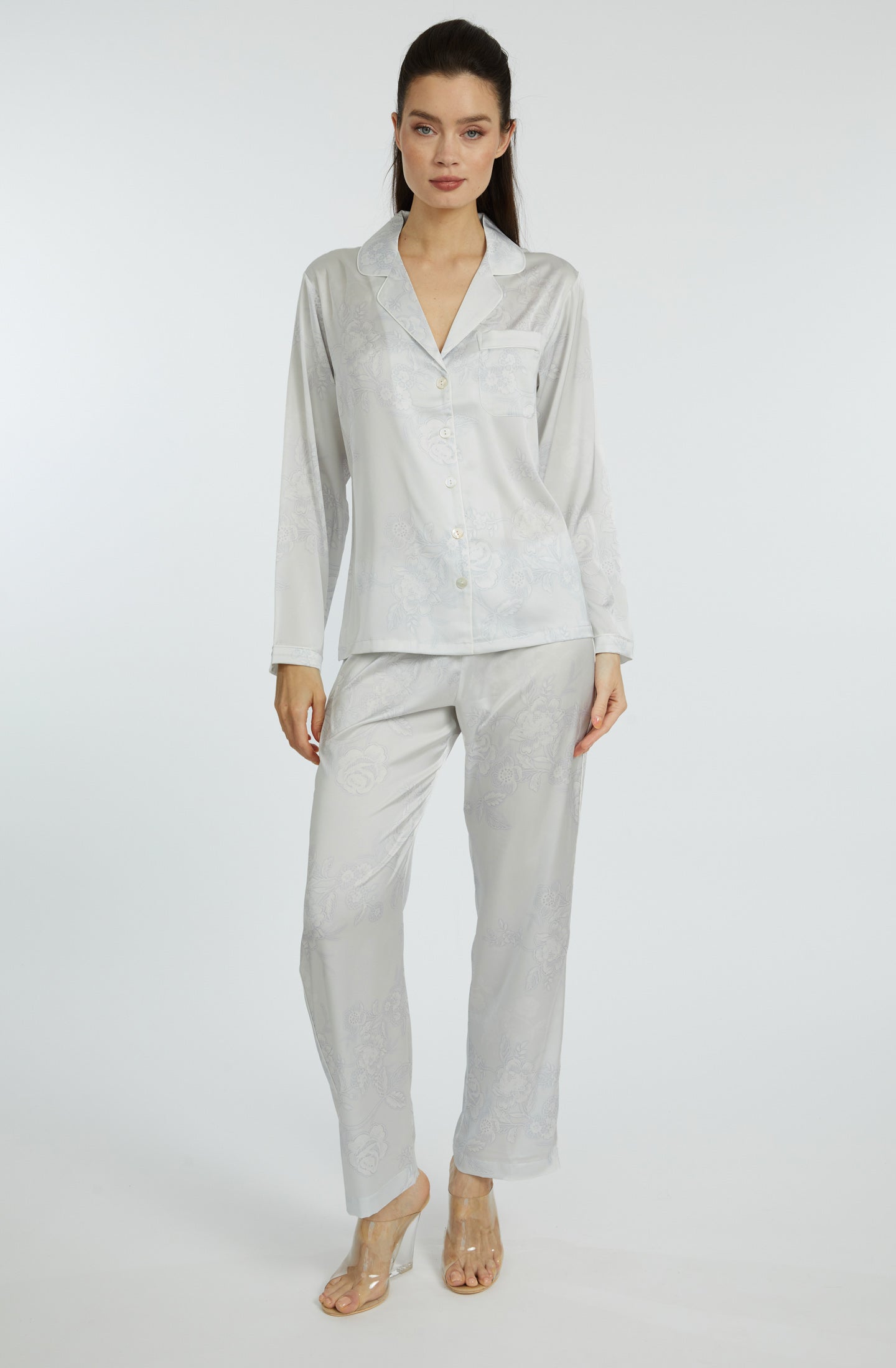 Bliss Angel White Long PJ Set | Wrap Up by VP – Bridal & Luxe Lounge